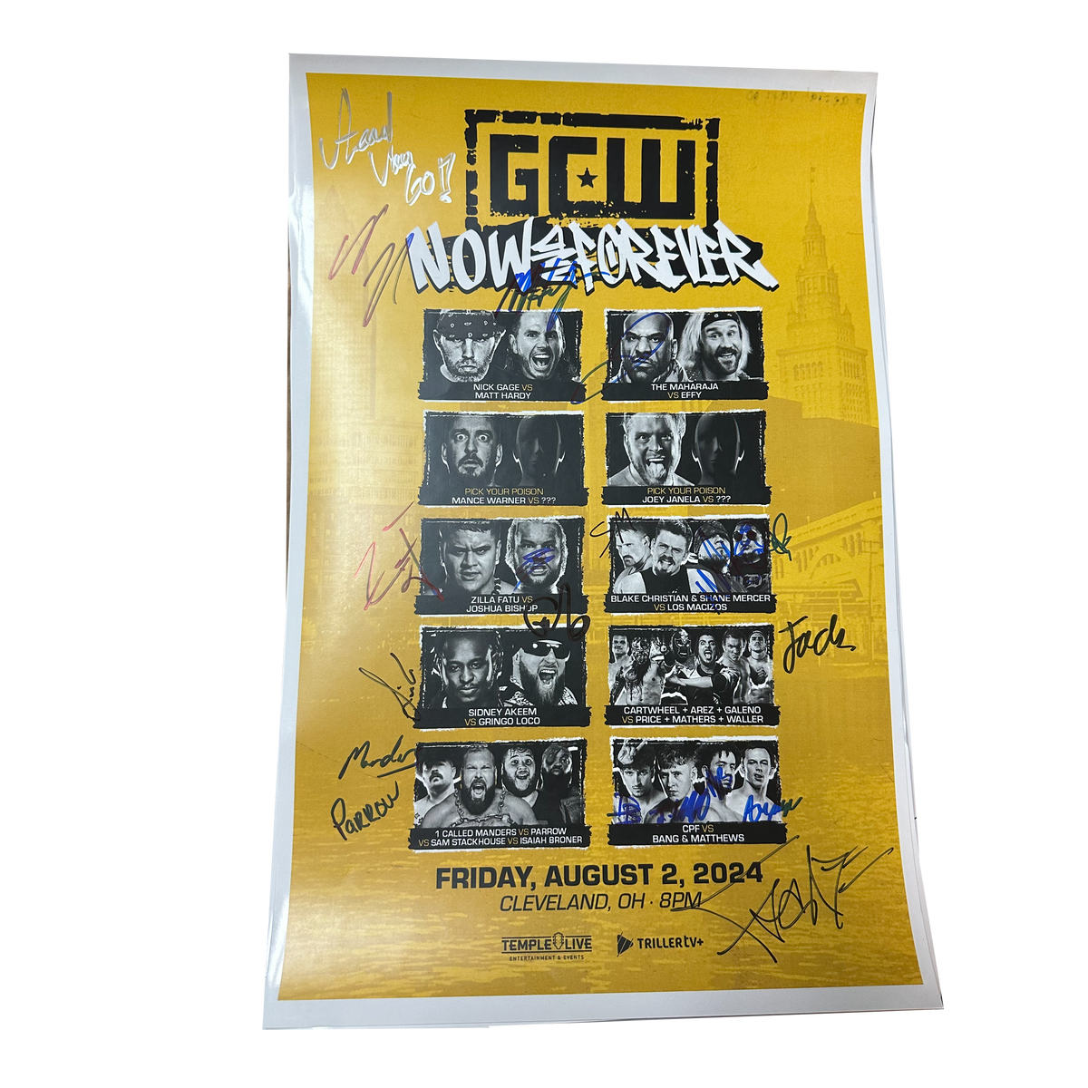 Now & Forever Signed Event Poster – Game Changer Wrestling