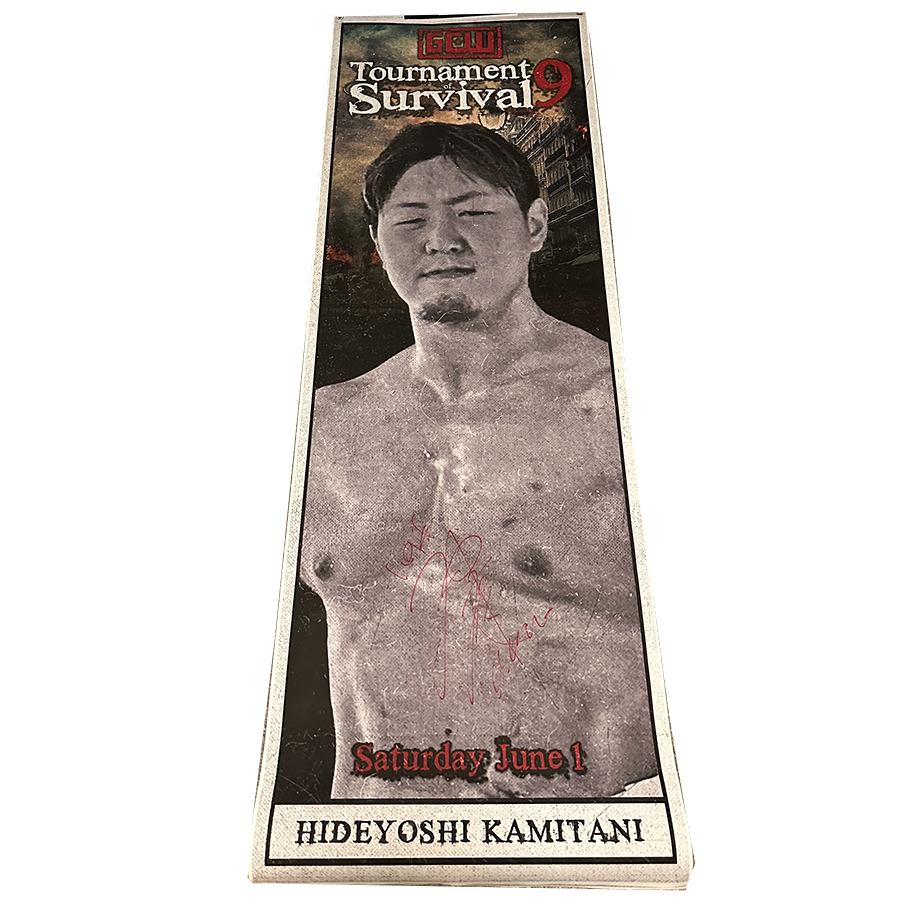 Tournament of Survival 9 Hideyoshi Kamitani Signed Ringside Banner ...