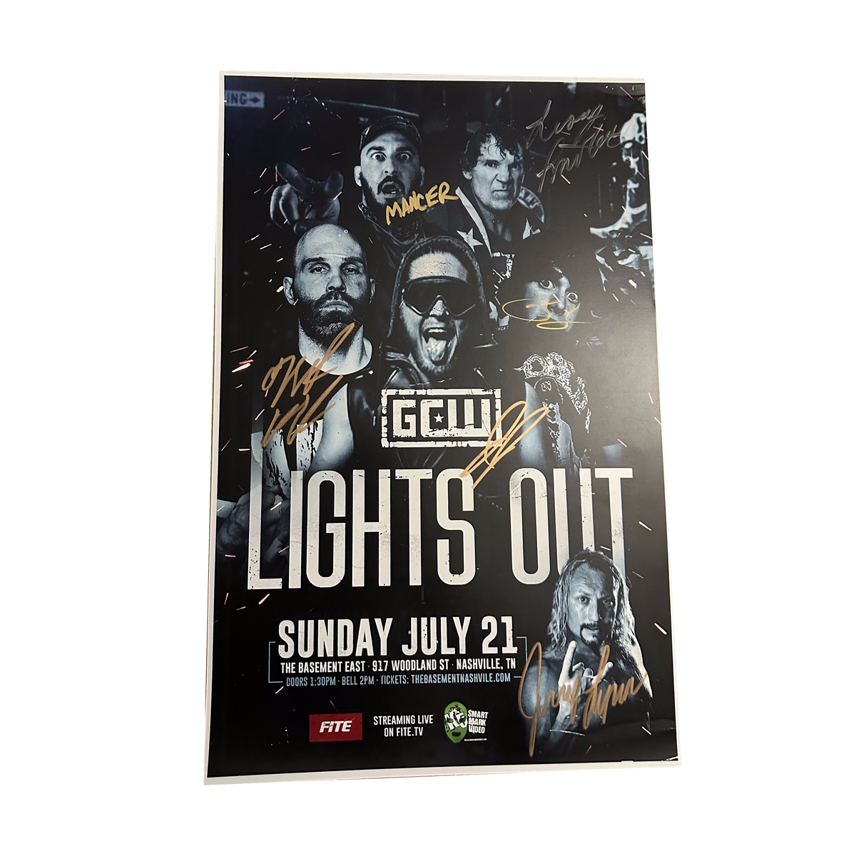 Lights Out Signed Event Poster – Game Changer Wrestling