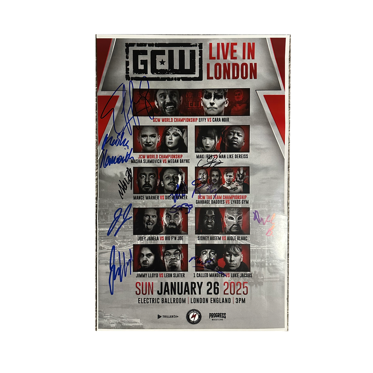 Live in London Signed Event Poster – Game Changer Wrestling