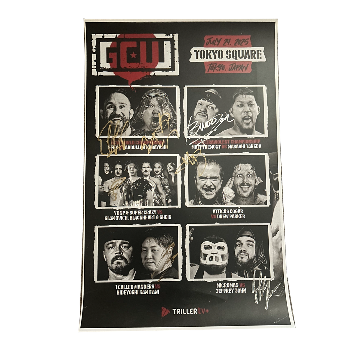 Tokyo Square Signed Event Poster – Game Changer Wrestling