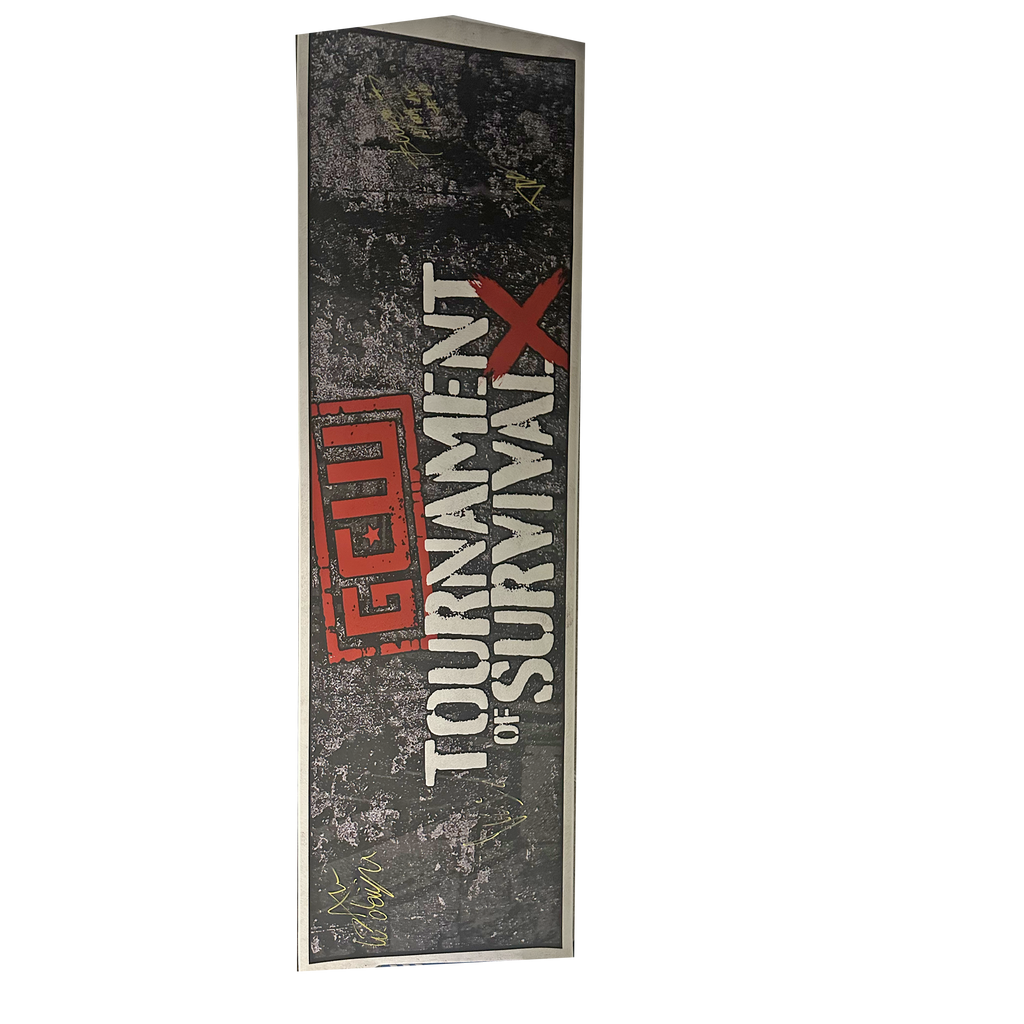 TOS X SIgned Banner – Game Changer Wrestling