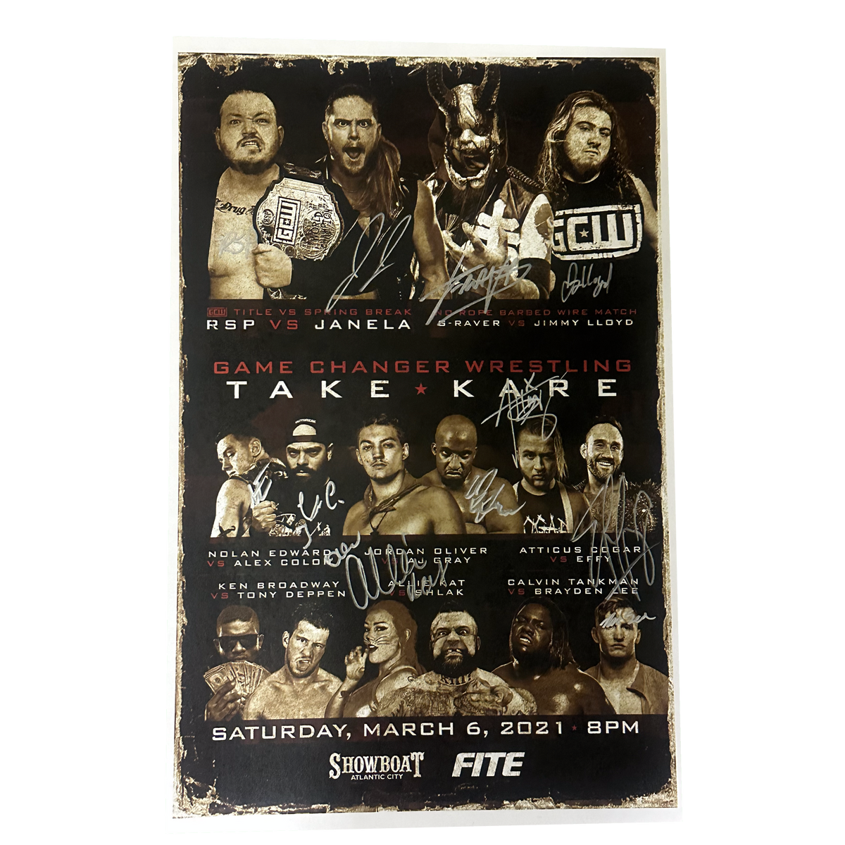 Take Kare Signed Event Poster – Game Changer Wrestling