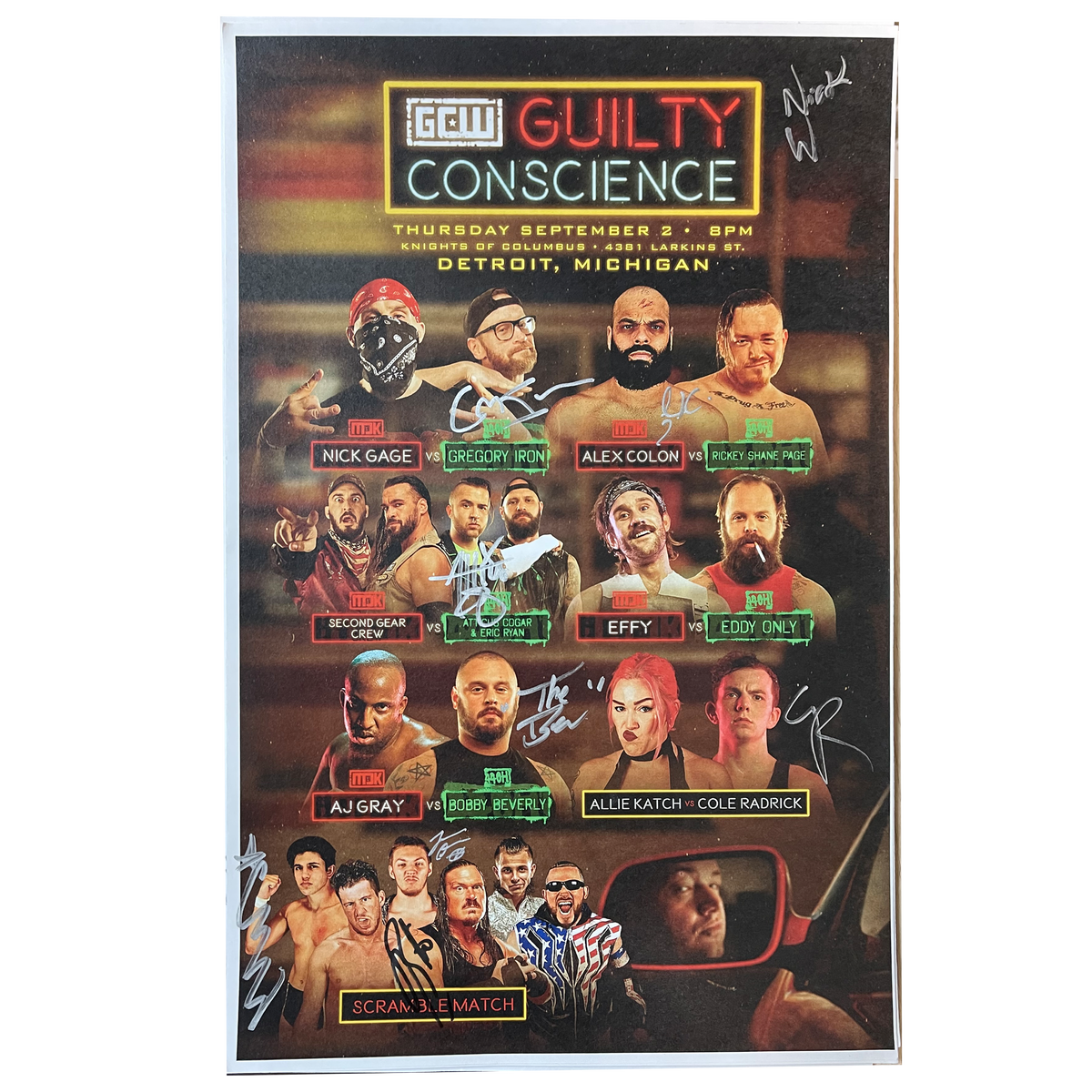 Guilty Conscience Signed Event Poster – Game Changer Wrestling