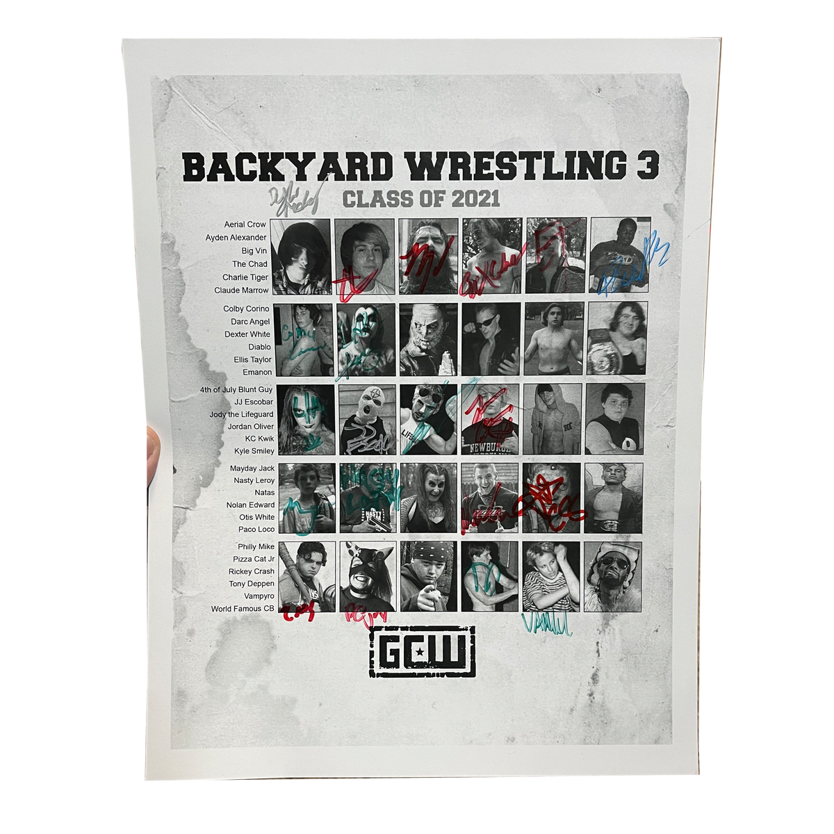 Backyard Wrestling 3 Signed Event Poster – Game Changer Wrestling