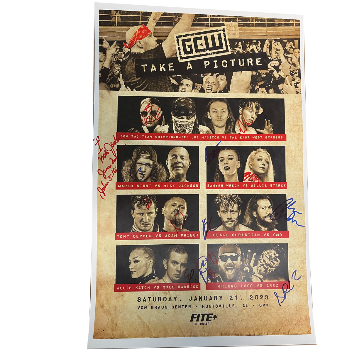 Take A Picture Signed Event Poster – Game Changer Wrestling
