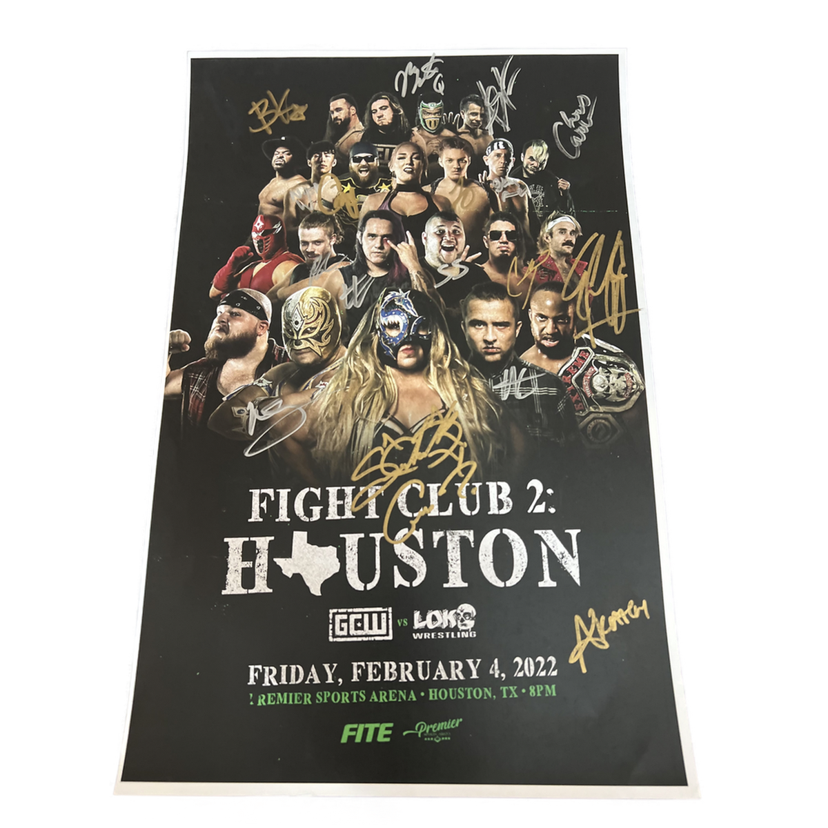 Fight Club 2: Houston Signed Event Poster – Game Changer Wrestling