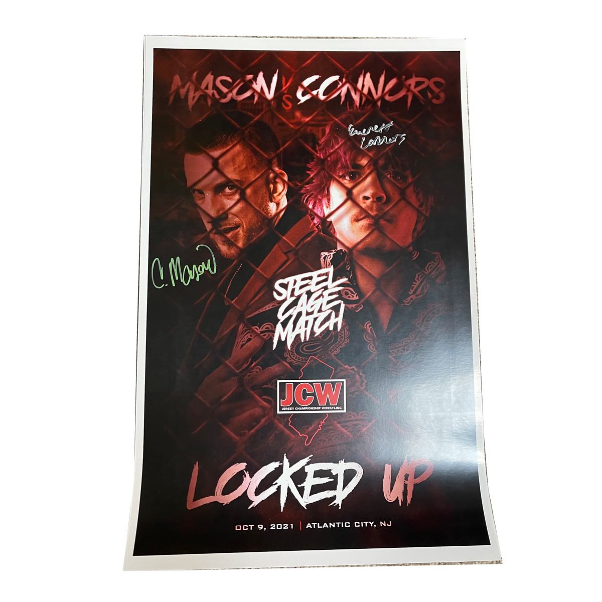 JCW Locked Up Signed Match Poster – Game Changer Wrestling