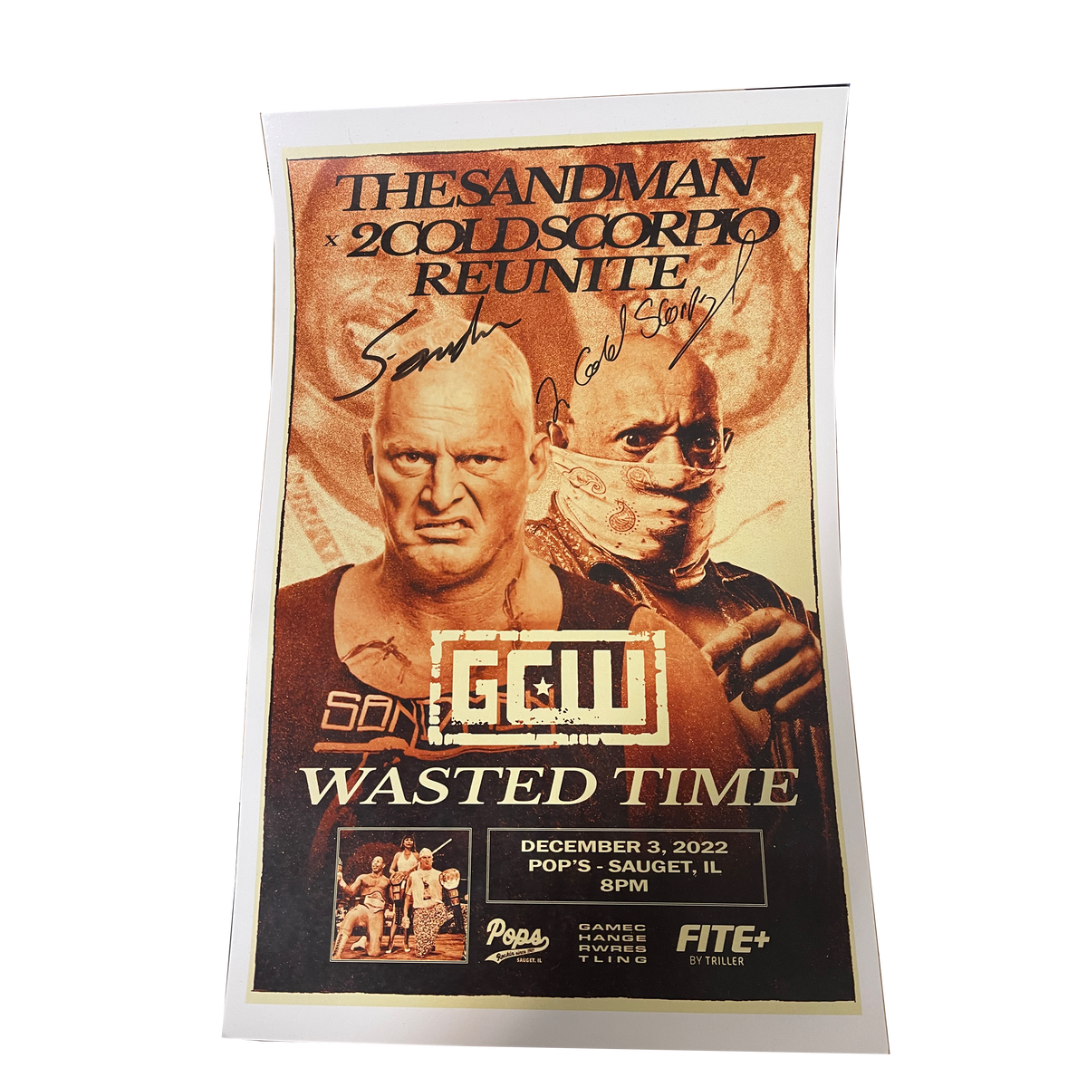 The Sandman/ 2 Cold Scorpio Reunite Wasted TIme Signed Poster – Game ...