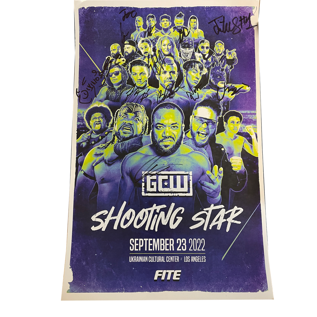 Shooting Star Signed Event Poster – Game Changer Wrestling