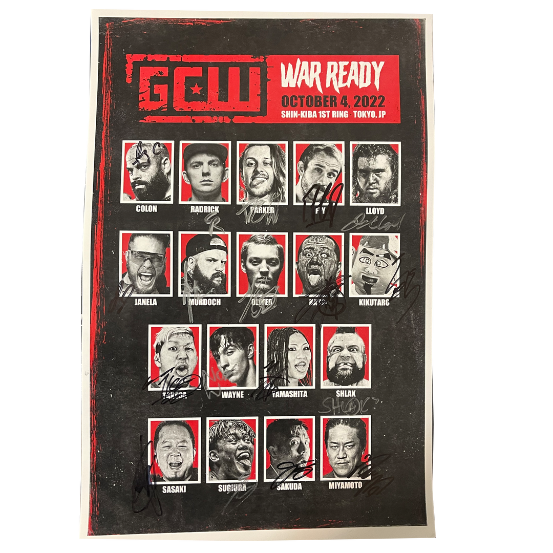GCW Japan War Ready Signed Event Poster – Game Changer Wrestling